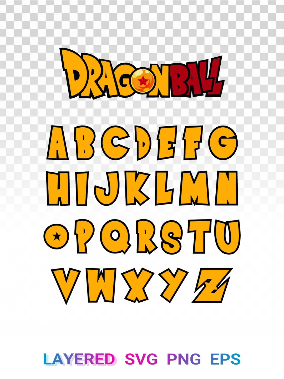Epic Dragon Ball Alphabet SVG for the Ultimate Super Saiyan Party