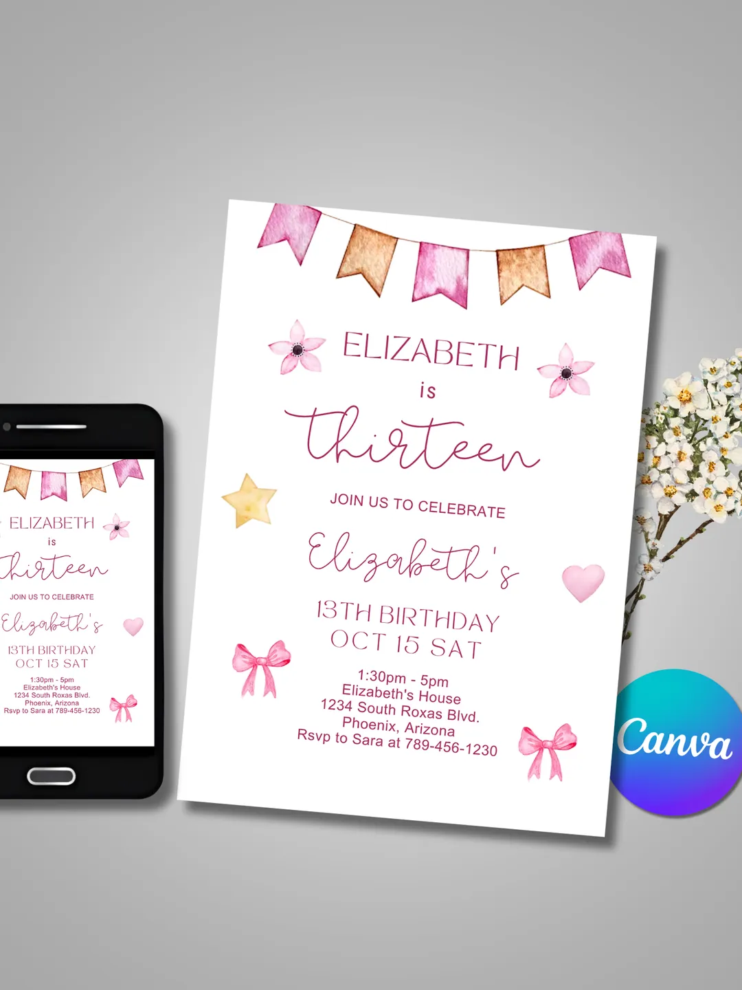 Editable Butterfly Birthday Invitation, Girls Party Invite, Any Age ...