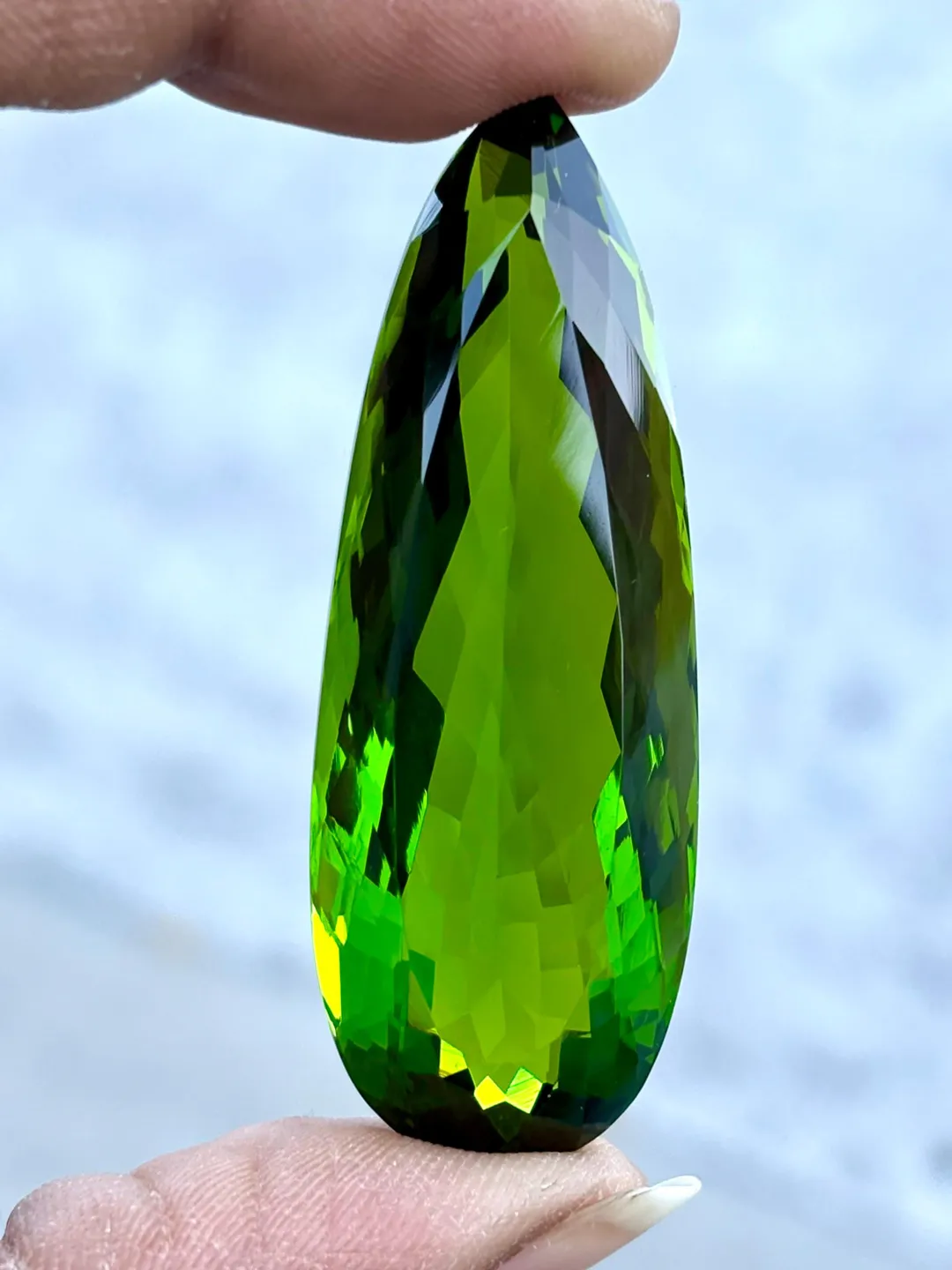 130.Ct Pear Shape Peridot, Olive Green Unique Teardrop Cut for Jewelry ...