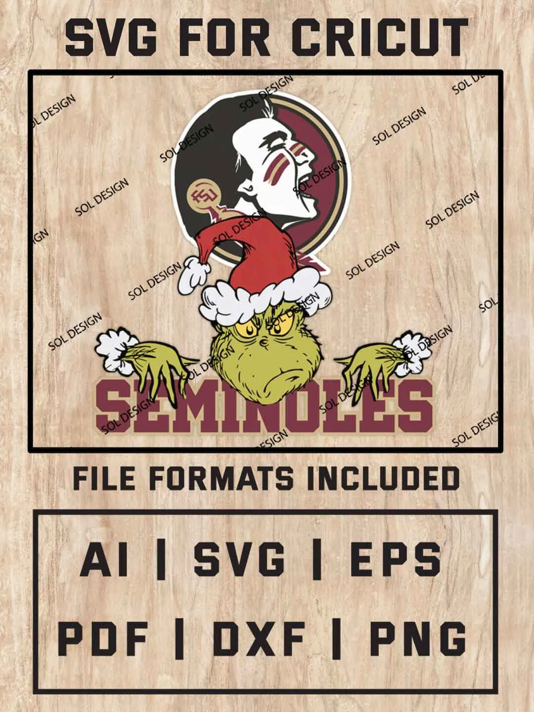 Grinch Florida State Seminoles SVG, NCAA College Team SVG Design, NCAA ...