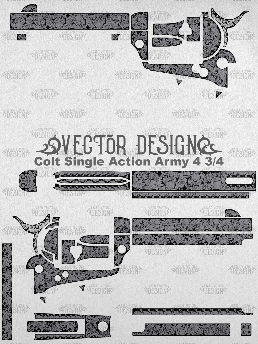 VECTOR DESIGN Colt Single Action Army 4 3/4 Scrollwork