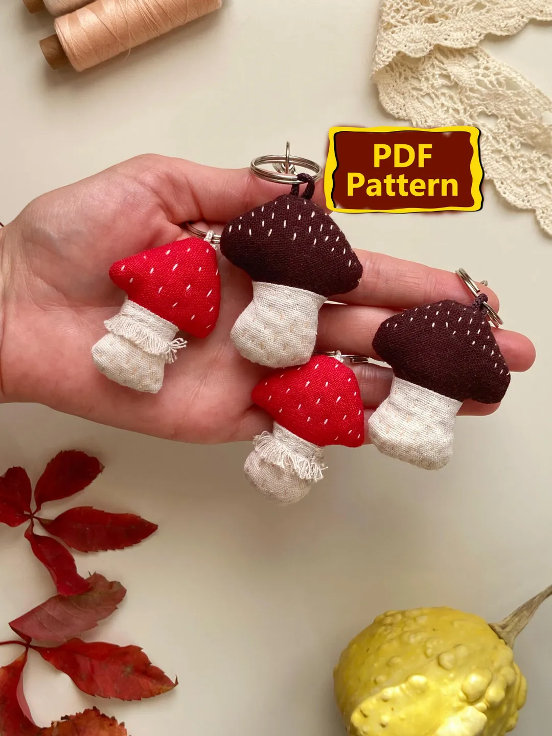 Mushroom pattern, mushroom plush toy cute decor for nursery, felt ...