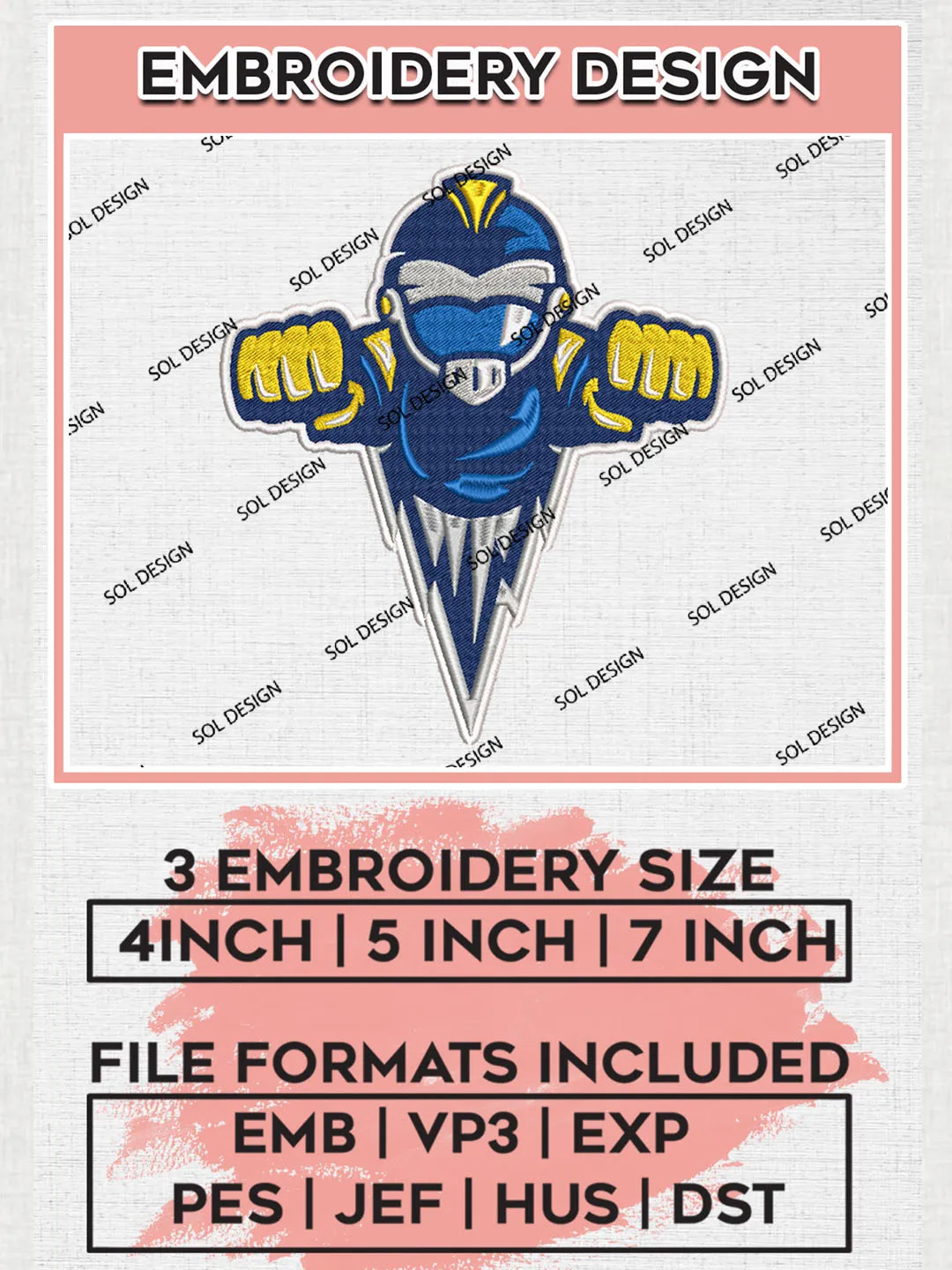 Toledo Rockets College Football Team Male Mascot Logo embroidery ...
