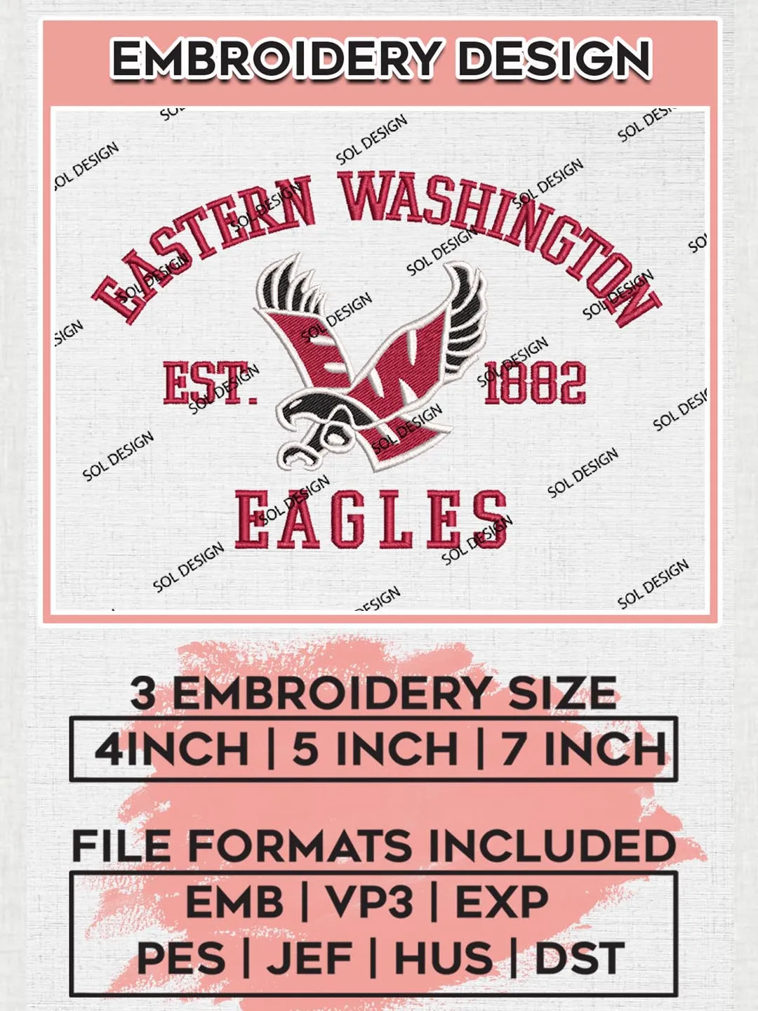 Eastern Washington Eagles Est 1882 Logo Embroidery Designs, NCAA ...
