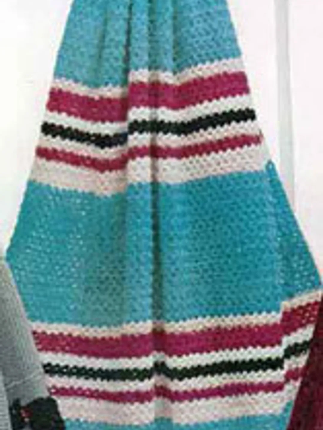 Crochet Pattern Vintage Afghan Roman Stripe Digital Download PDF