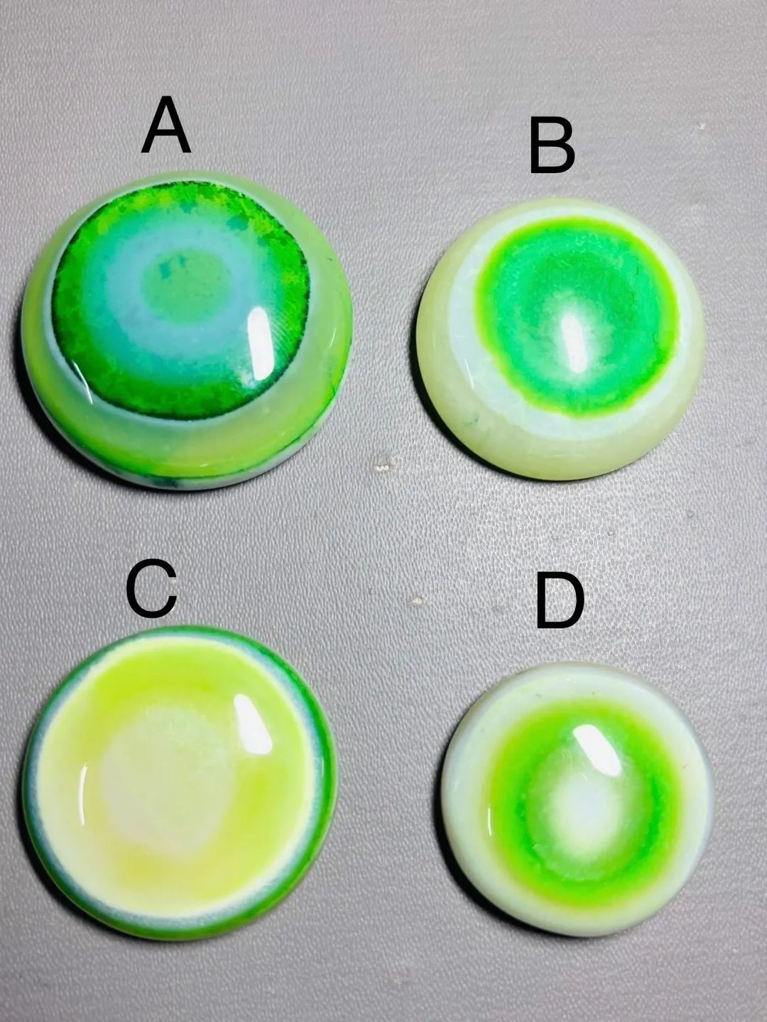 A ,Natural Green Bended Agate Daid Eyes Cabochon, Handmaid, Gemstone,