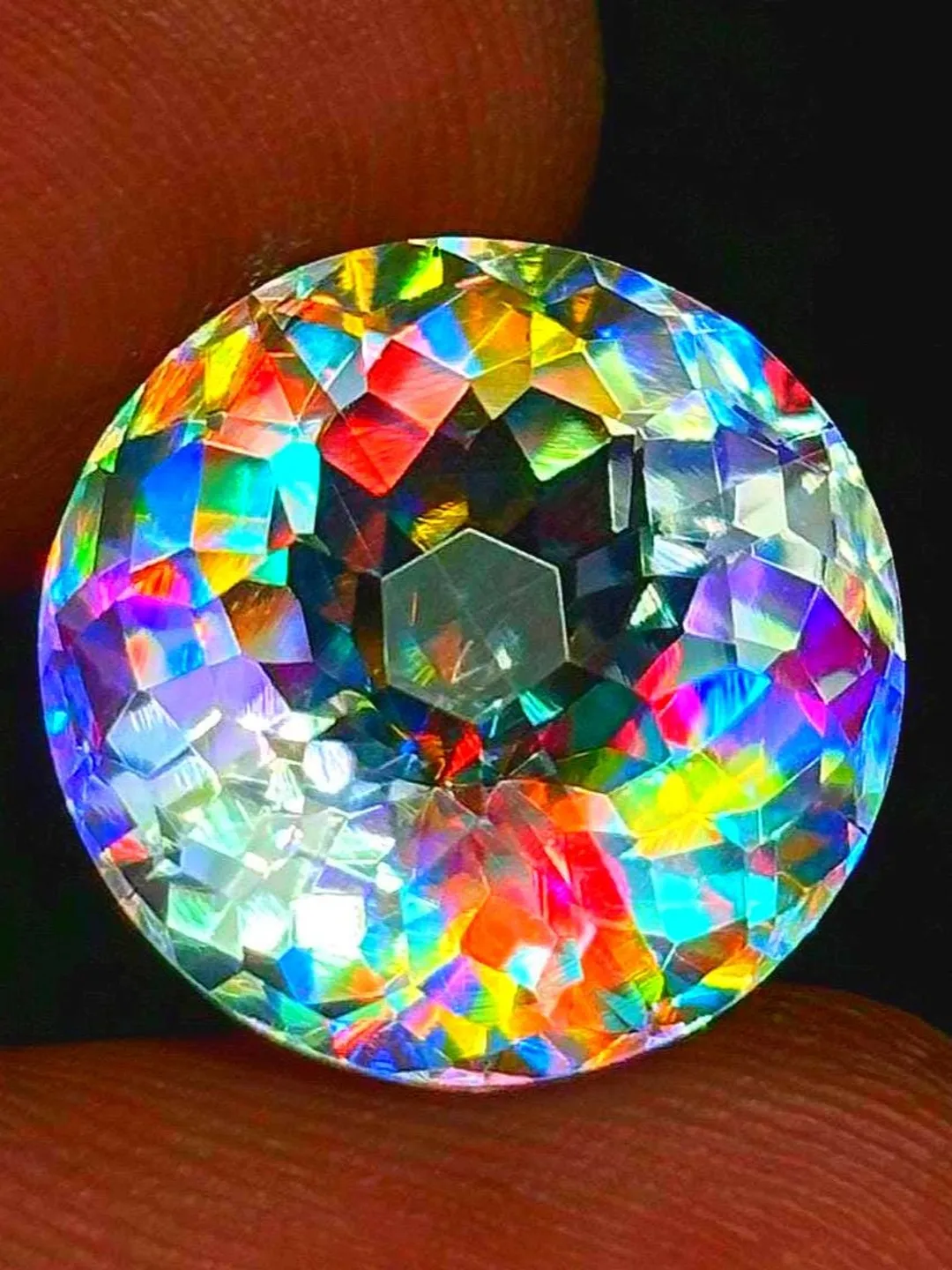 Mystic Topaz Round Football Cut Loose Gemstone | Rainbow Fire Topaz for ...