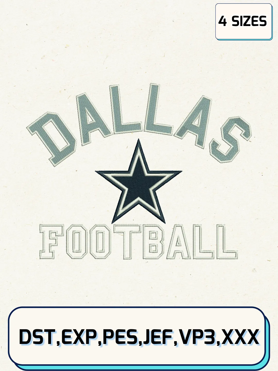 Dallas Cowboys Logos Embroidery Design Files, NFL Logos Embroidery ...