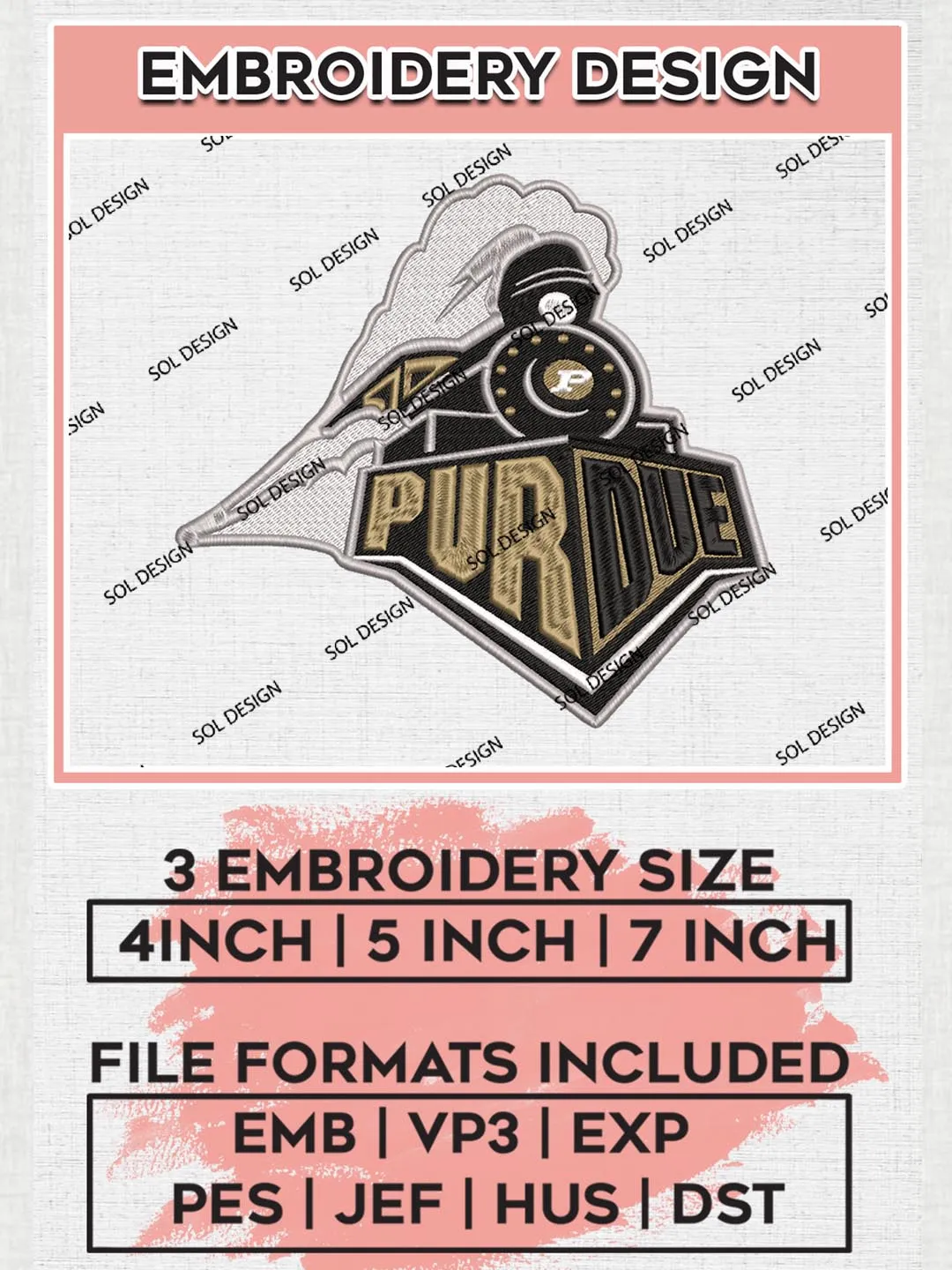 NCAA Purdue Football Team Logo Machine Embroidery Design, NCAA Purdue ...