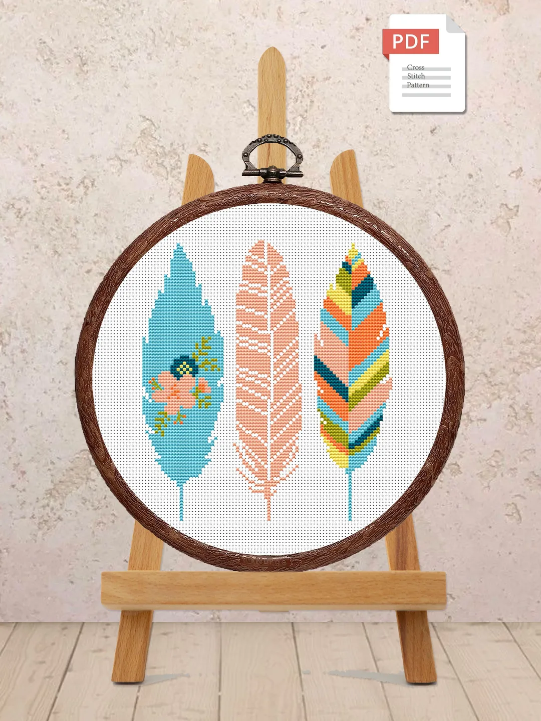 The Feathers Cross Stitch Pattern, Feather Cross Stitch Pattern ...