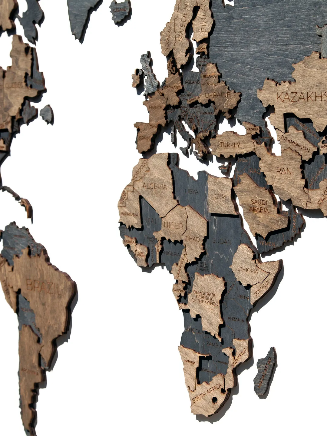 Wooden World Map, Wood World Map, 3d world map, wood wall map, wall map ...