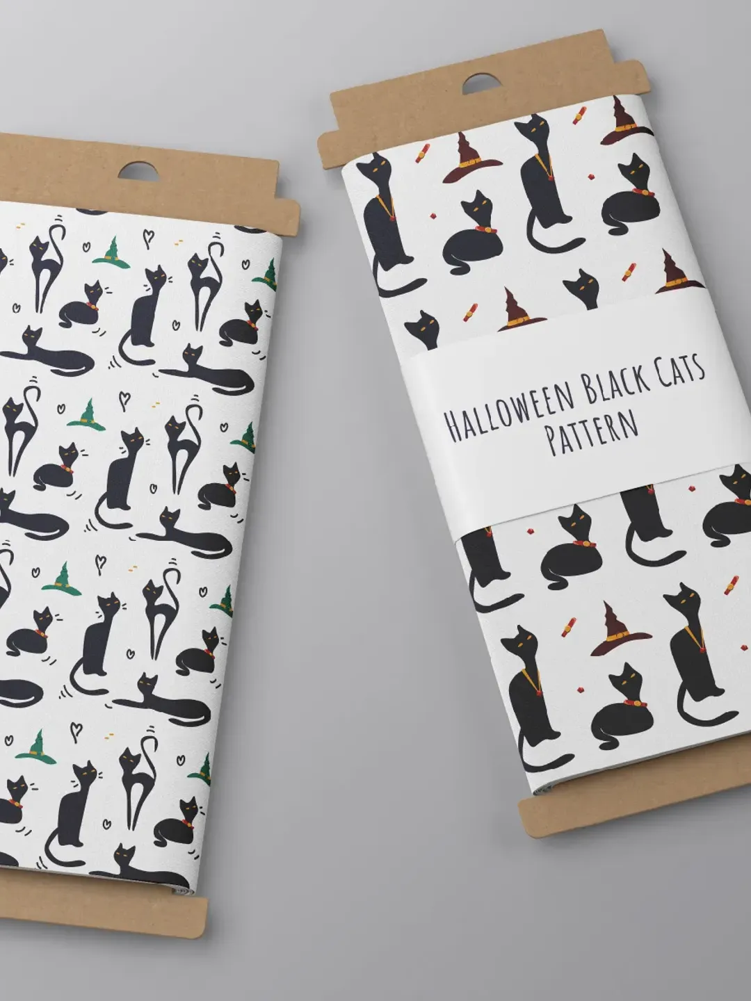 Halloween Black Cats Seamless Pattern