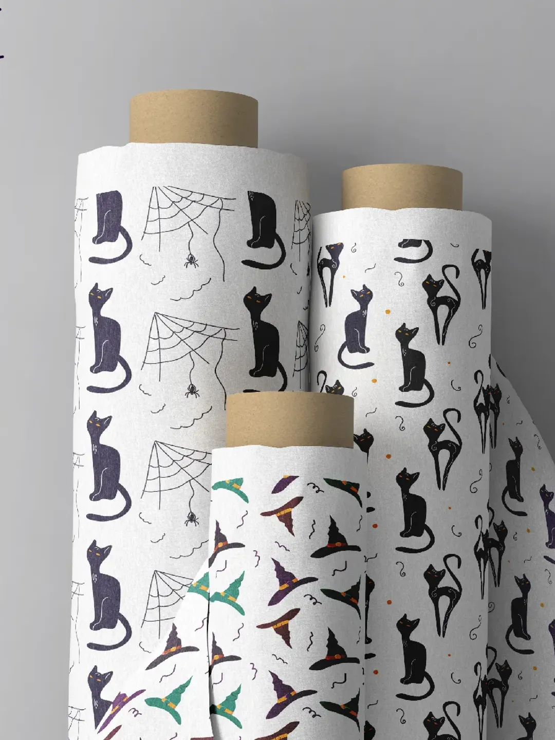 Halloween Black Cats Seamless Pattern