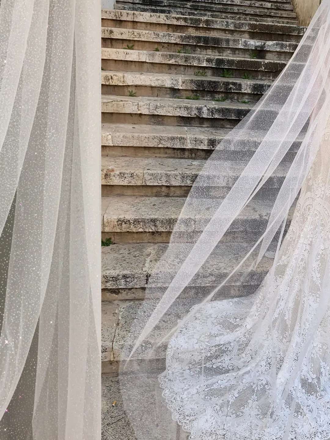 Sparkle long veil, Glitter wedding veil, Cathedral glitter wedding veil ...