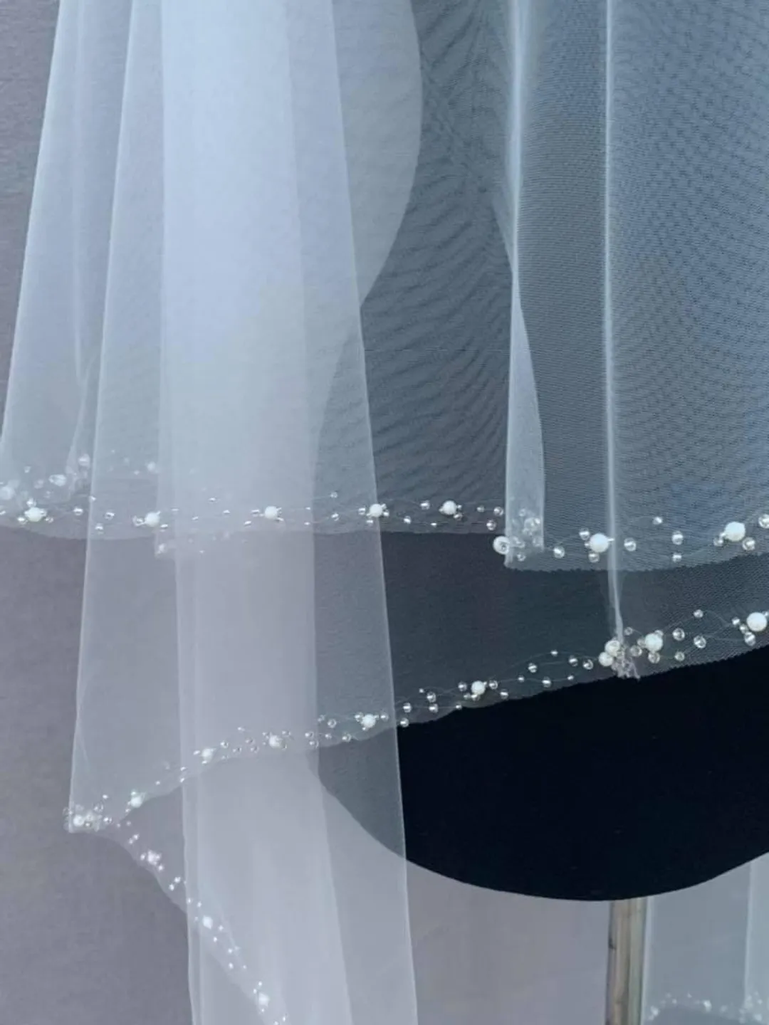 Bridal Juliet Cap Veil beaded headpiece Soft Juliet Wedding veil, Retro ...