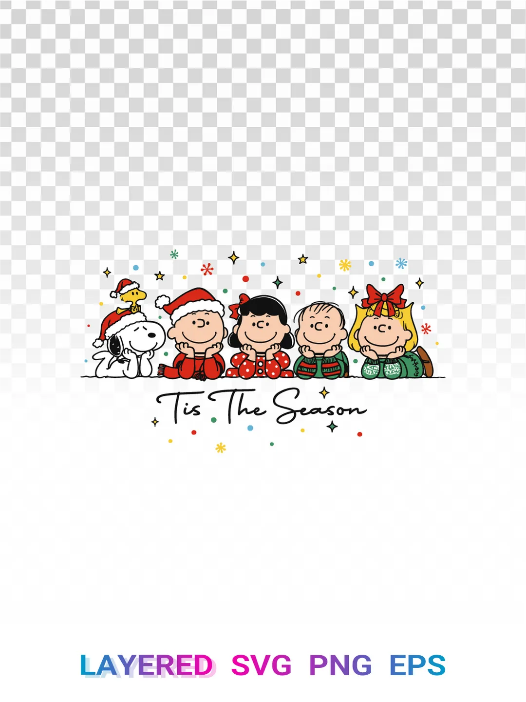 Snoopy Woodstock Christmas SVG, Peanuts Santa Hat PNG