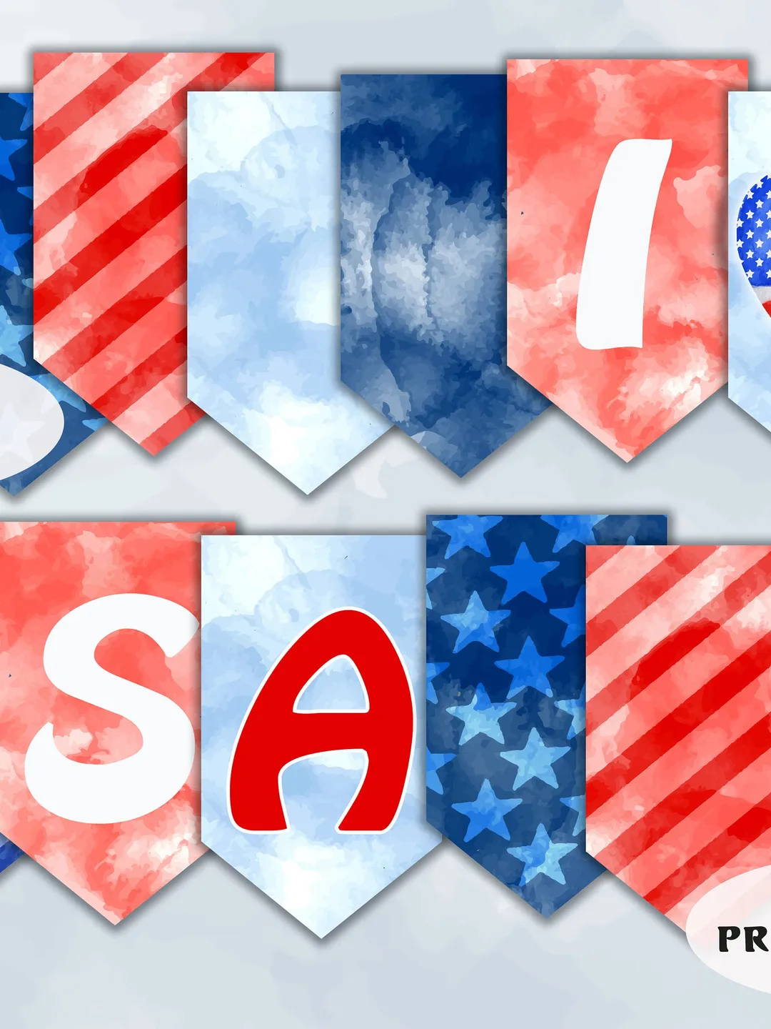 Diy craft kit with 4th of july printable banner. Independence Day ...