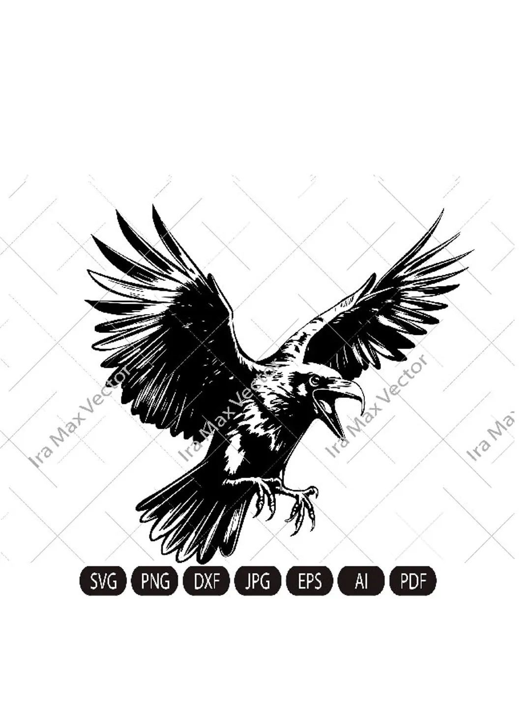 Raven svg, Raven Silhouette dxf, Raven clipart, Crow svg, bird svg ...