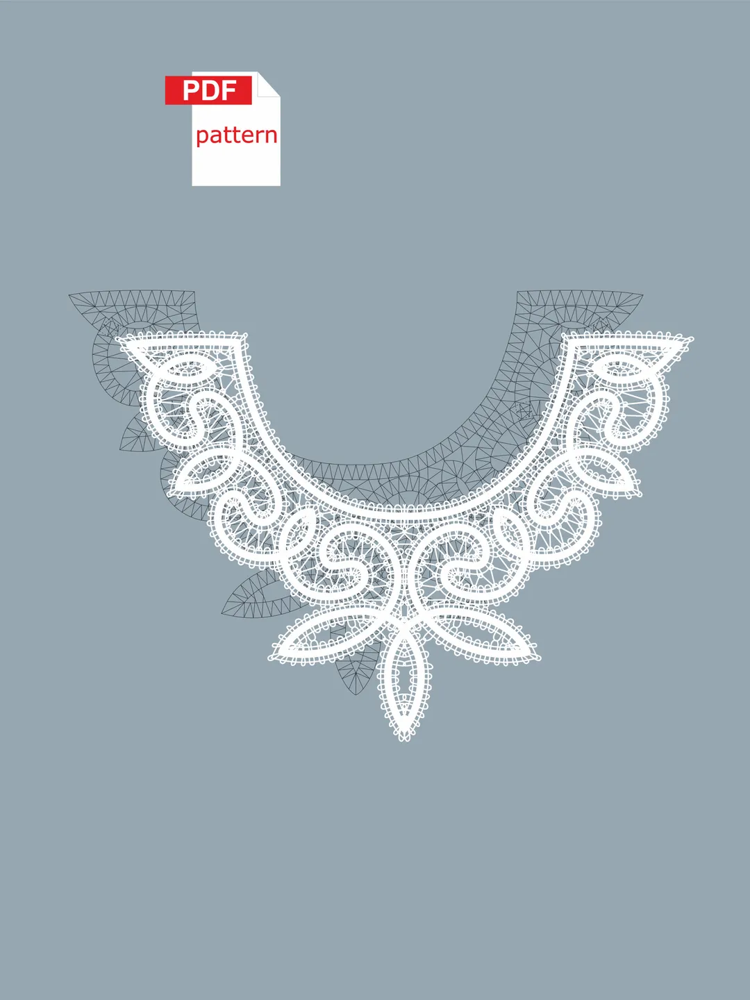 Bobbin lace Collar pattern Printable PDF patern Instant download