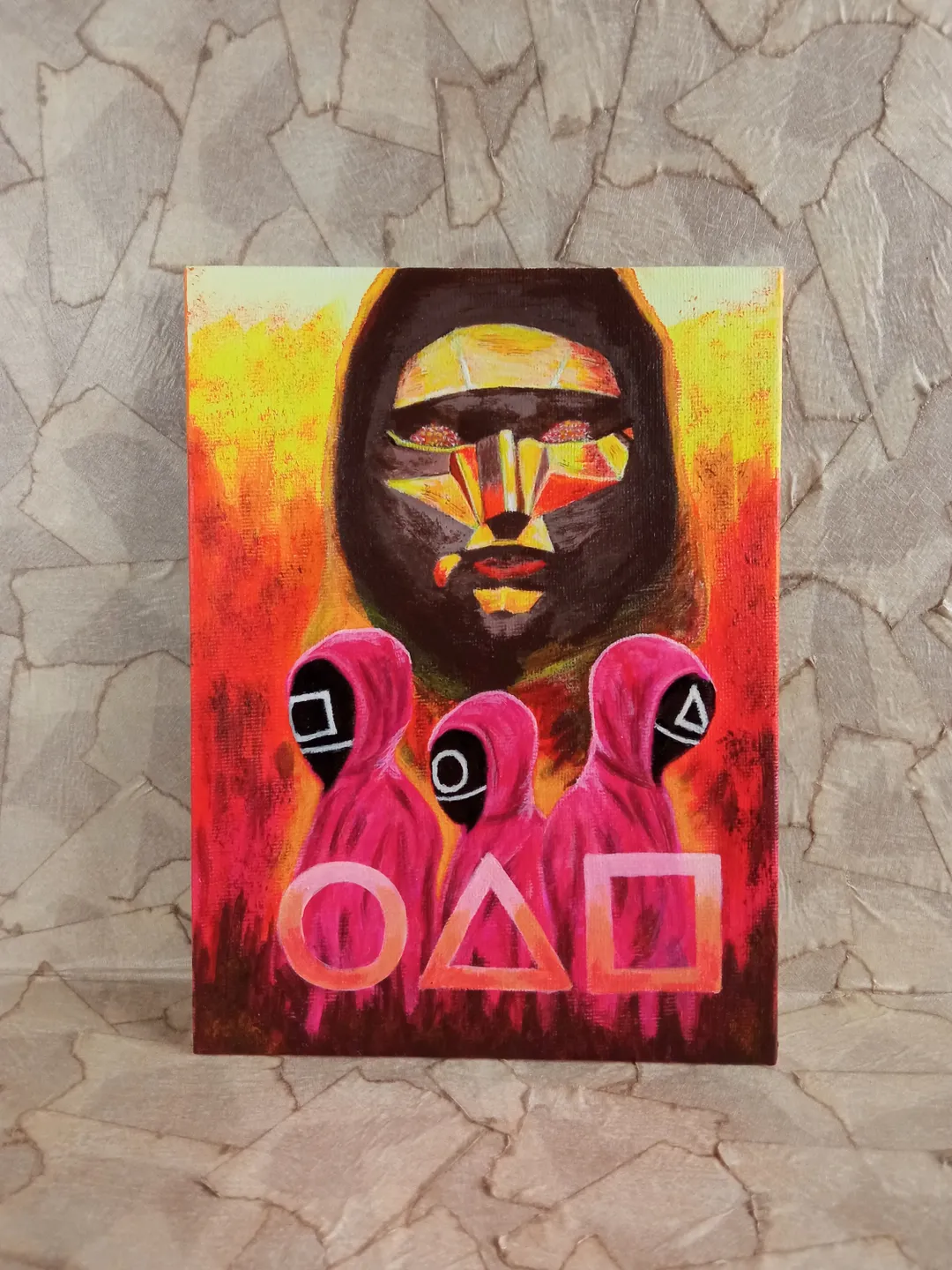 Squid game art, Acrilic painting, Original art gift, Squid game wall ...