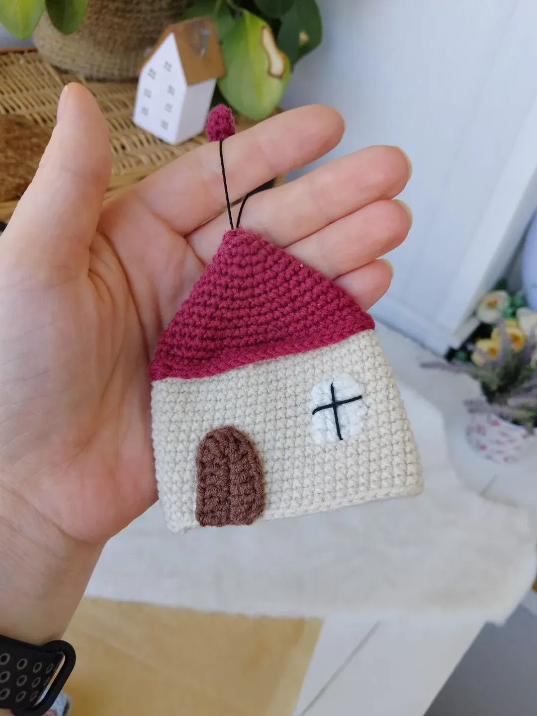 Keychain House crochet pattern. DIY Amigurumi Easy Mini keychain for ...