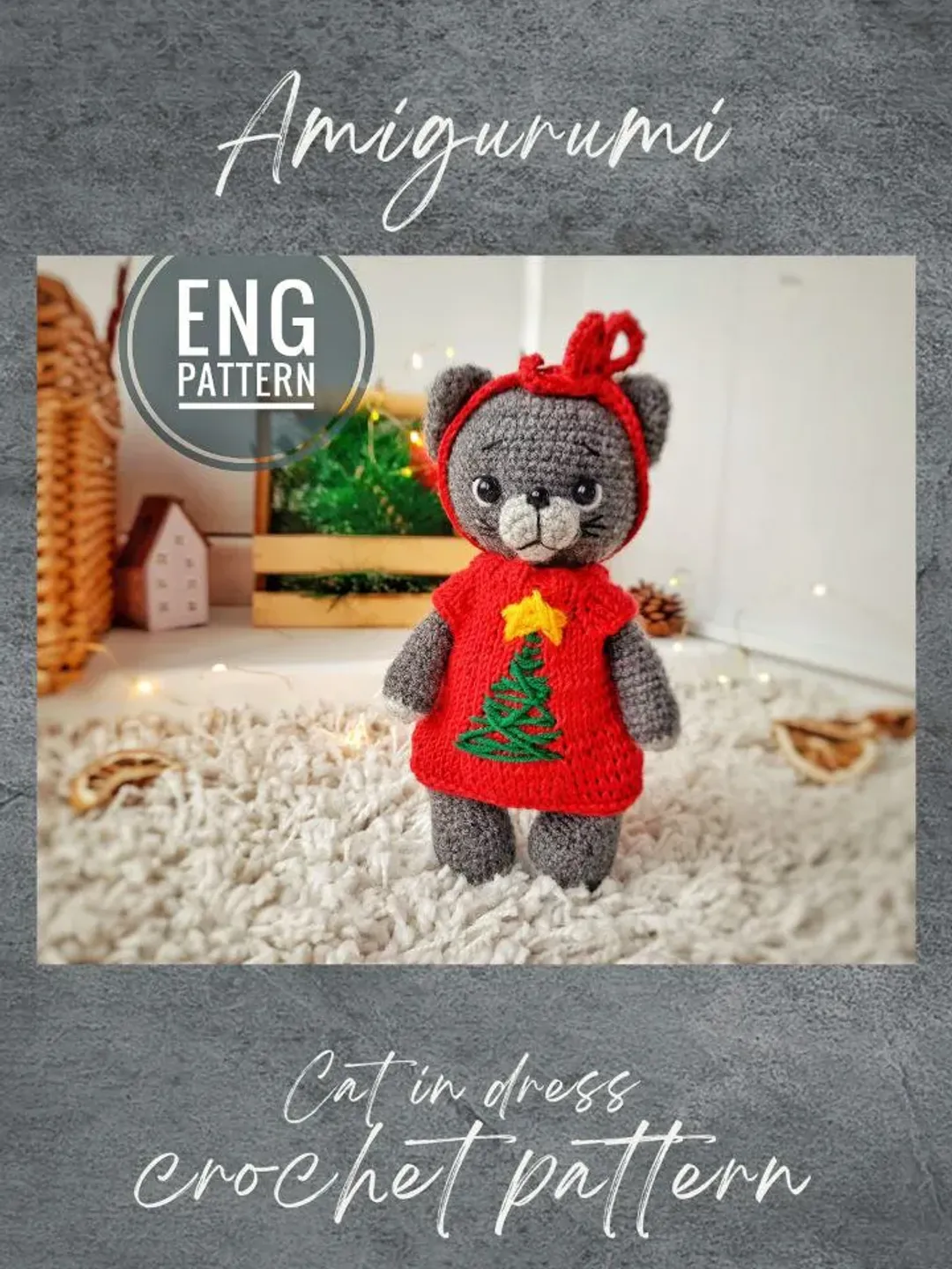 Crochet pattern cat, digital file PDF, amigurumi animals