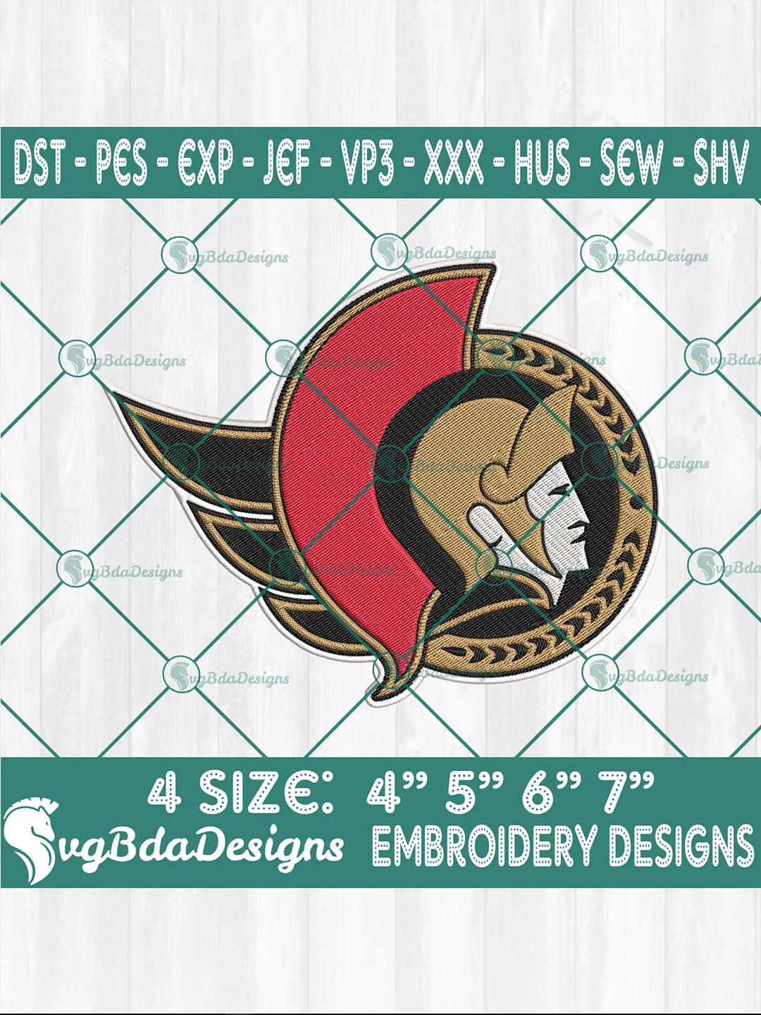 Ottawa Senators NHL Hockey Team Logo Embroidery Design, NHL Ottawa ...