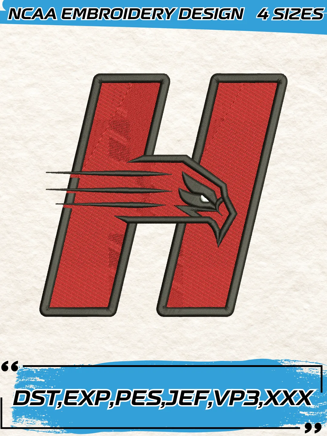Monmouth Hawks Logo Embroidery Design,NCAA Logo Embroidery Design ...