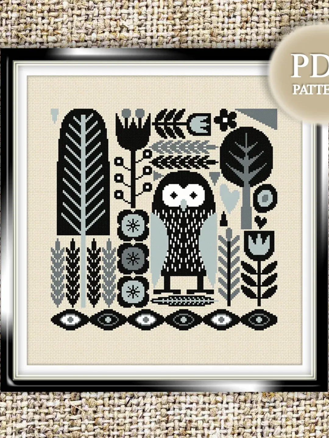 Scandi cross stitch pattern Gothic cross stitch Folk cross stitch ...