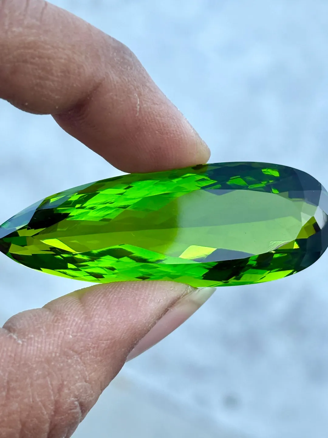 130.Ct Pear Shape Peridot, Olive Green Unique Teardrop Cut for Jewelry ...