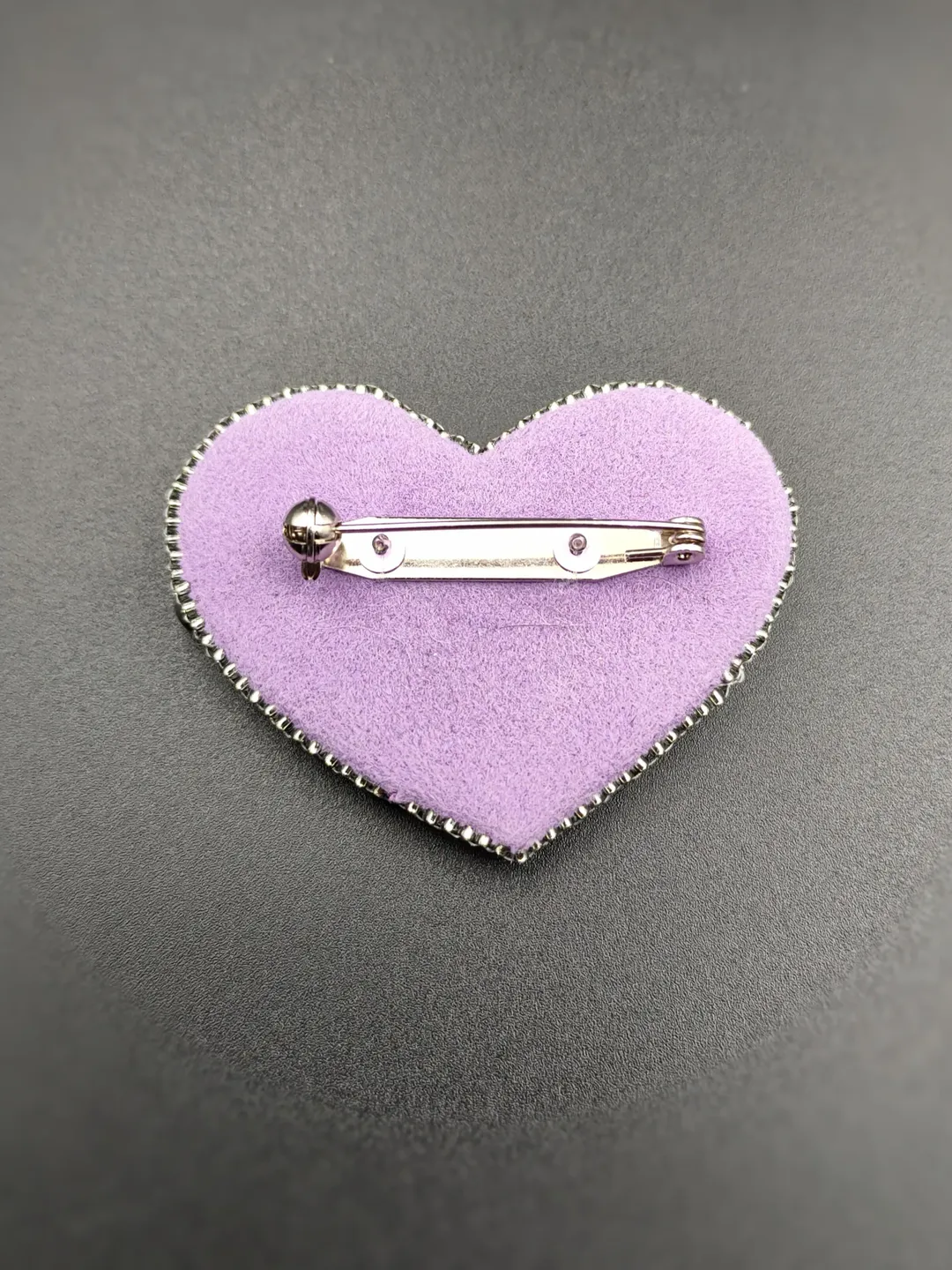 Purple heart brooch Heart shaped brooch Handmade pin heart Broach for woman