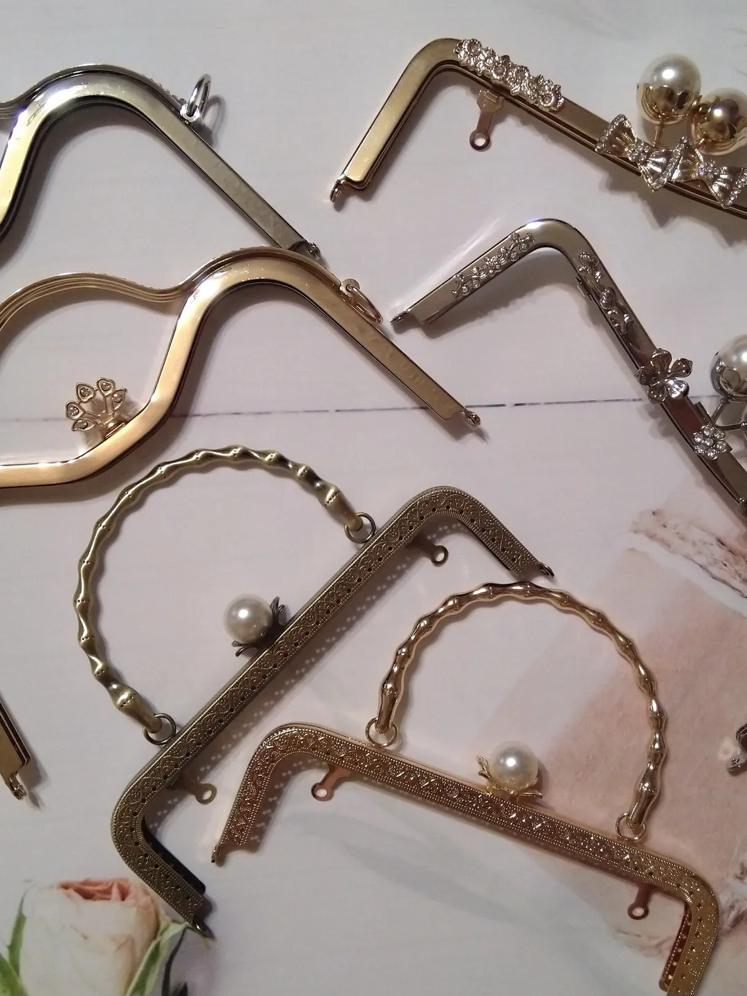 Metal frame Purse Handbag Curved Frame- Kiss Clasp- Ball Clasp - Arch ...