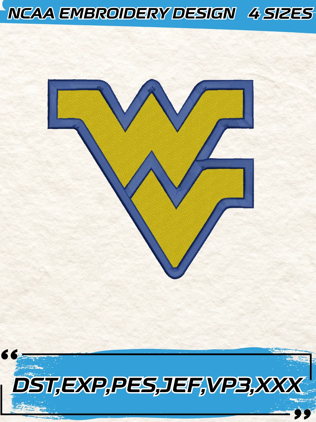 West Virginia Mountaineers Embroidery Design,NCAA Logo Embroidery ...
