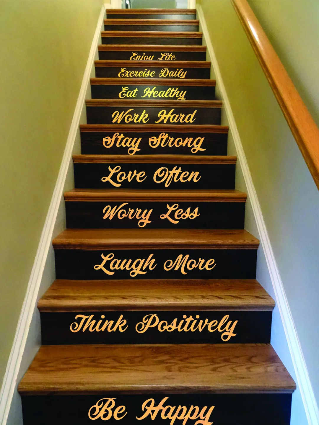 Stair Riser Step Quotes Vinyl Decals - Home Staircase Stairway Family ...
