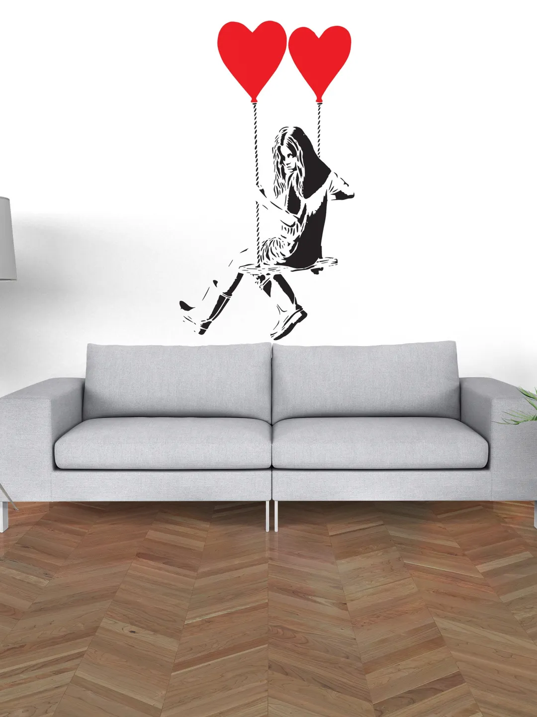 Banksy Girl With Heart Balloon Wall Sticker - Vinyl Baloon Hot Air Pop ...