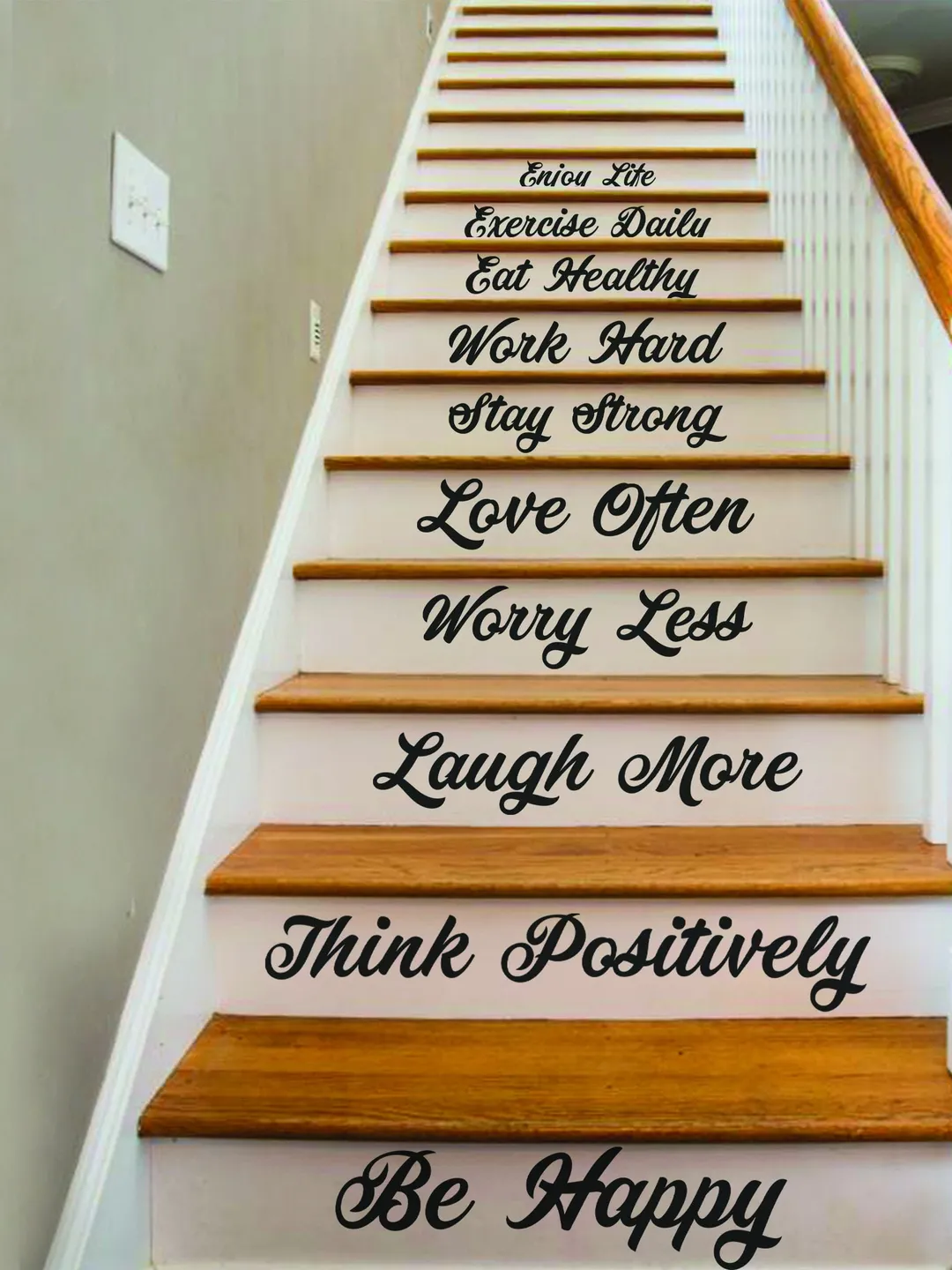 Stair Riser Step Quotes Vinyl Decals - Home Staircase Stairway Family ...