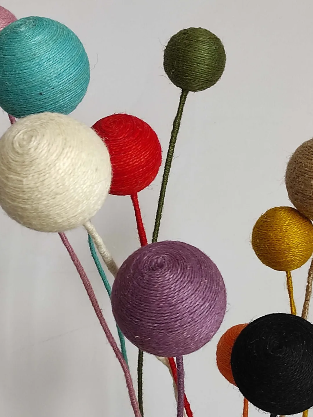 Jute balls on stems for tall floor vase Artificial colored ball extra ...