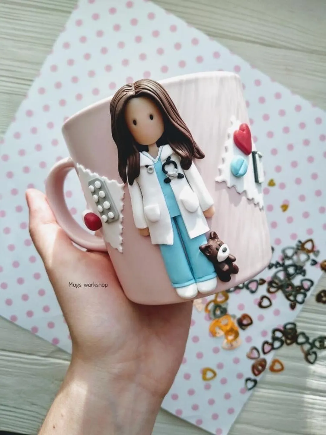 Custom nurse coffee mug, personalized doctor tea cup, medical student ...
