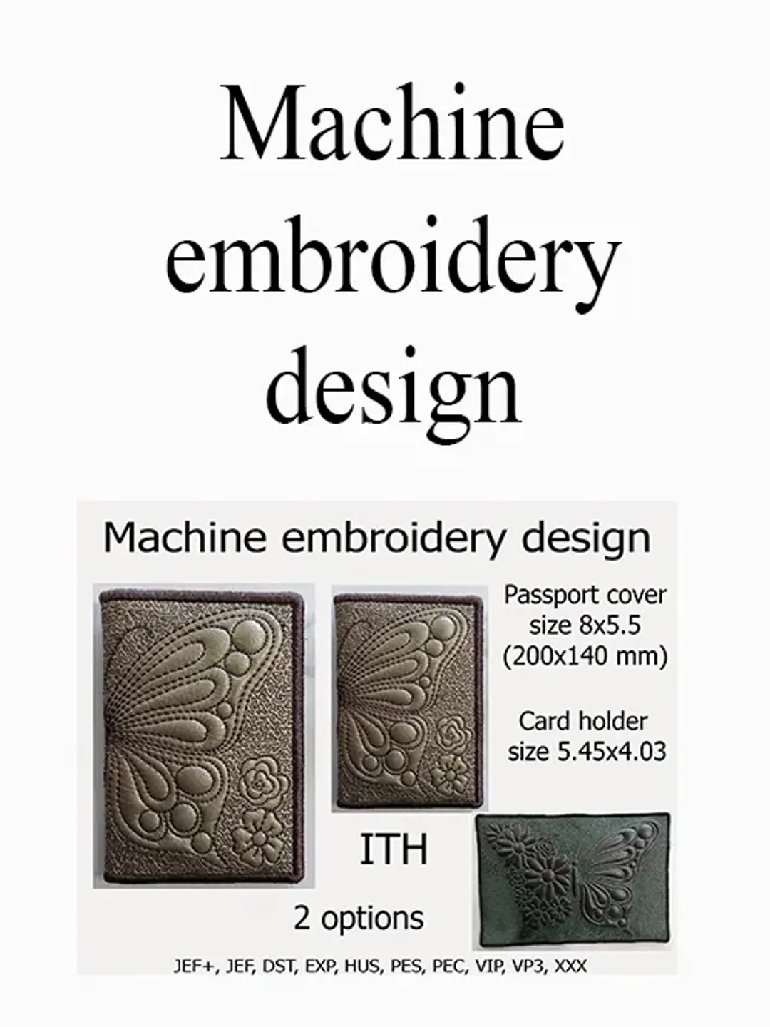 In the hoop flower card case Machine embroidery design