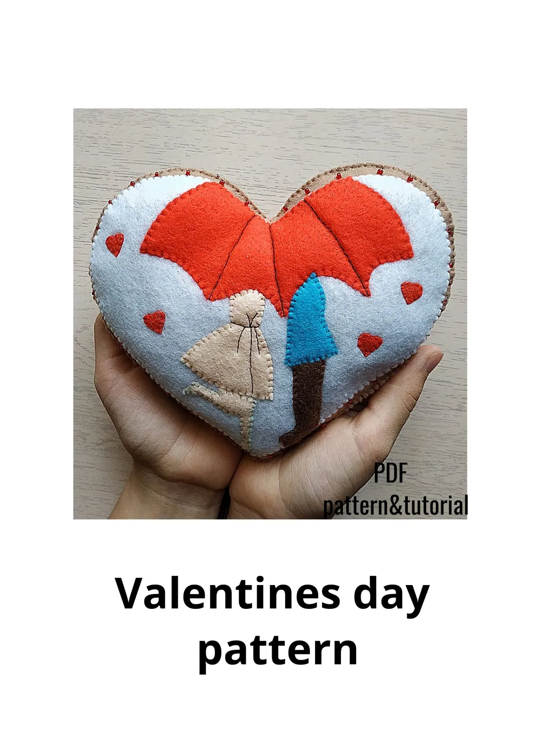 Valentines day pattern, felt pattern, felt heart pattern, heart ...