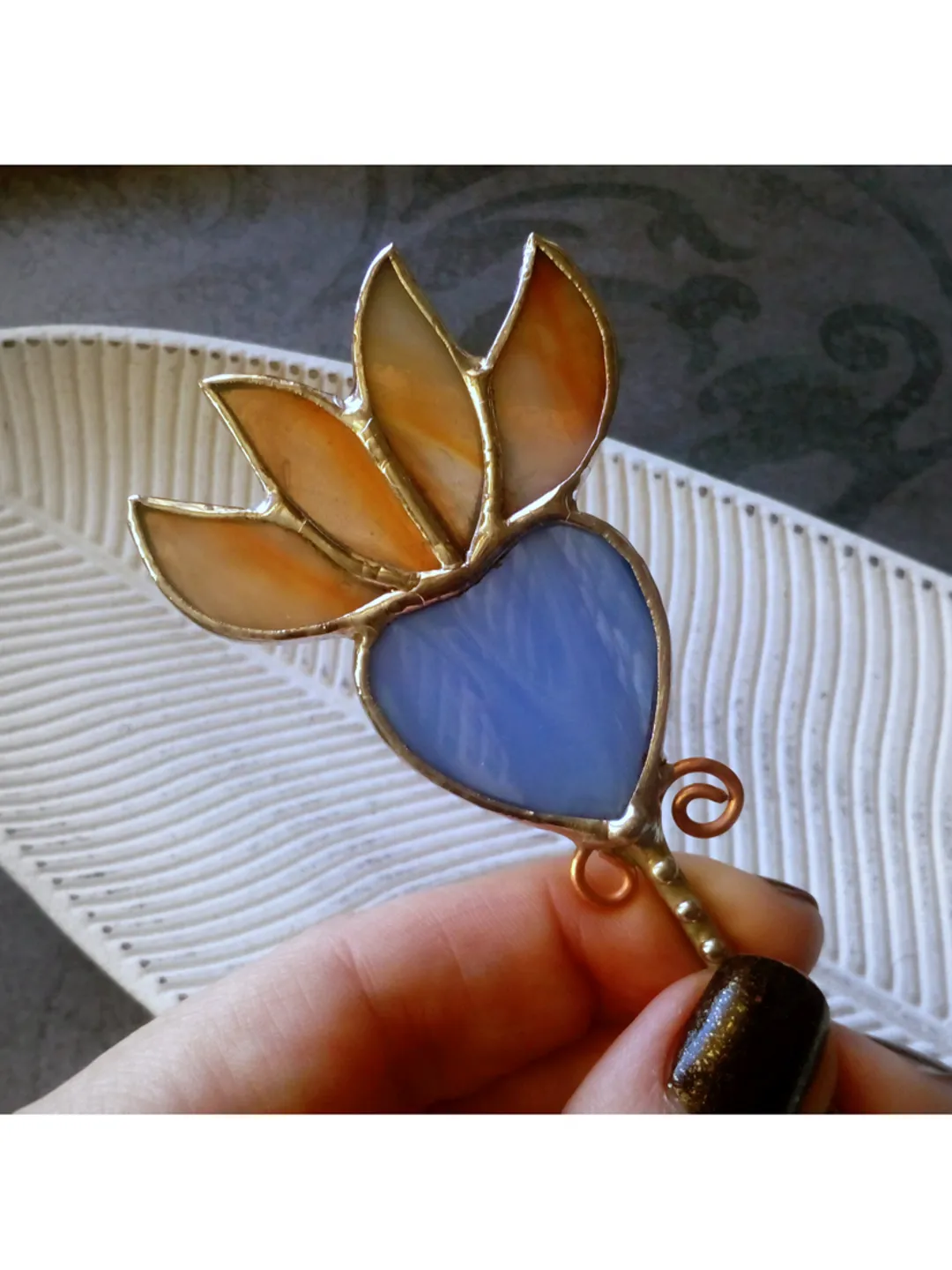 Garden art Glass flower, lotus lilie suncatcher, nature Stained glass ...