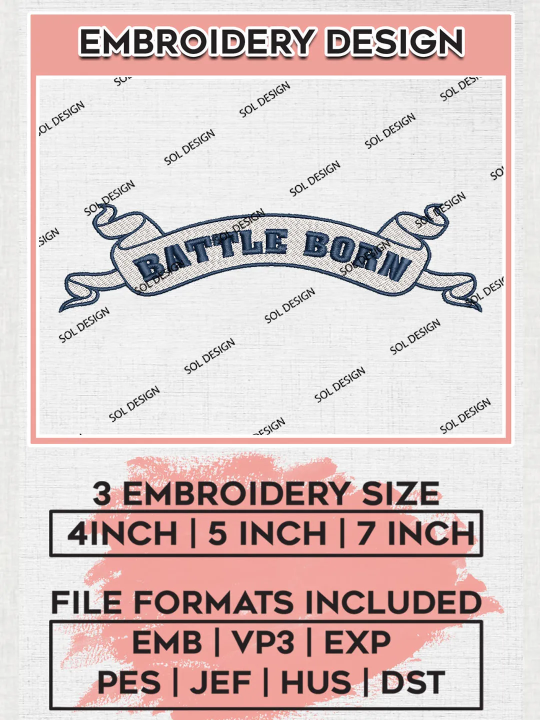 NCAA Battle Born Team Logo Embroidery Design Files, NCAA Nevada Wolf ...
