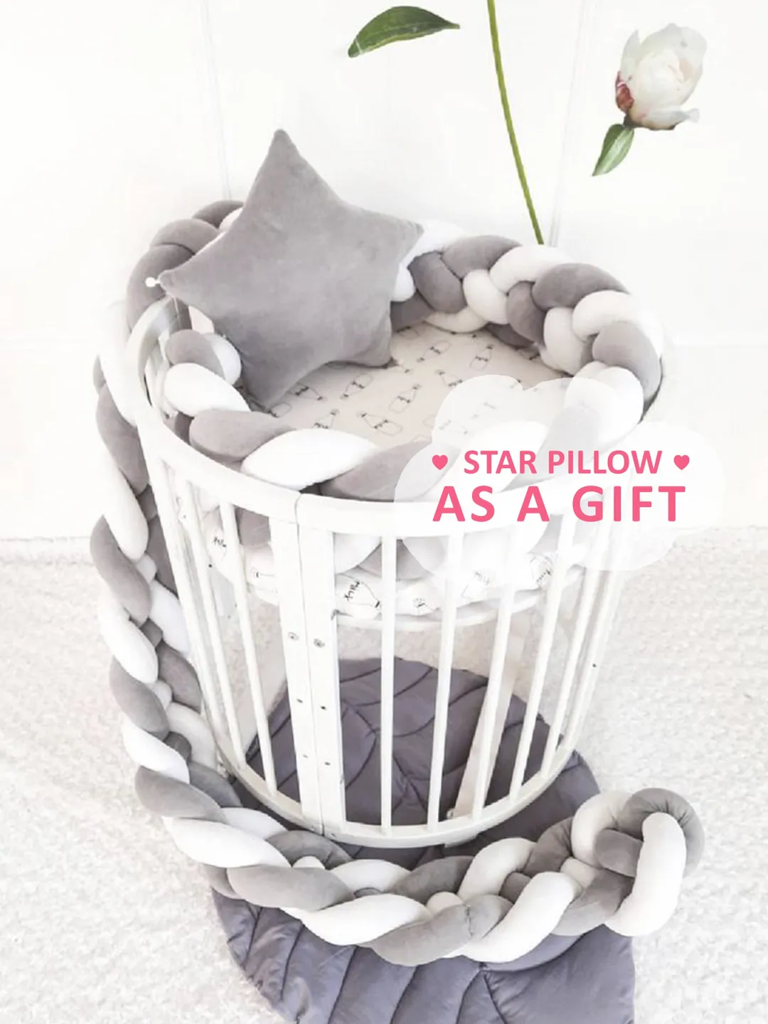 Braided crib bumper, Bumper Pad, Crib Bedding, Crib Sheets, Baby ...
