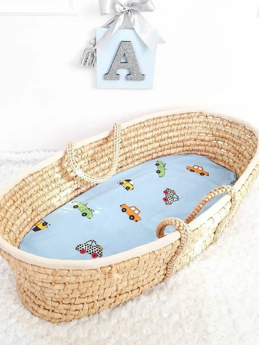 Baby Boy Moses Basket Sheets, Bassinet Sheets Moses Basket Bedding ...
