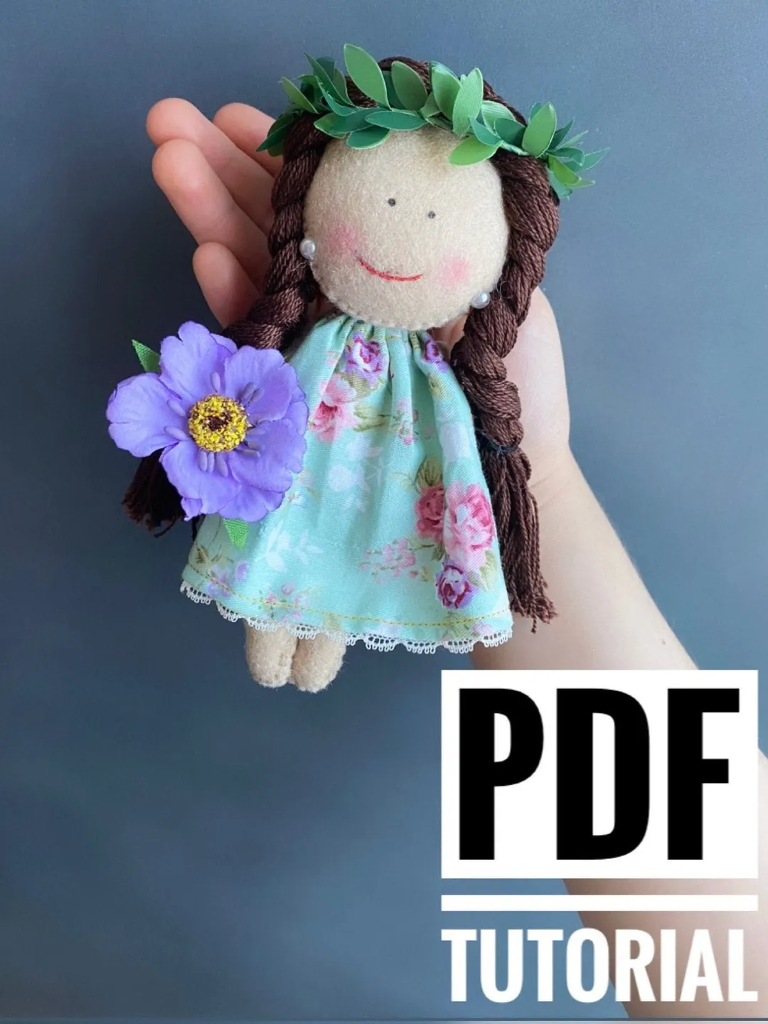 Sewingfelt doll PDF pattern, Baby doll pattern to make your own felt dolls
