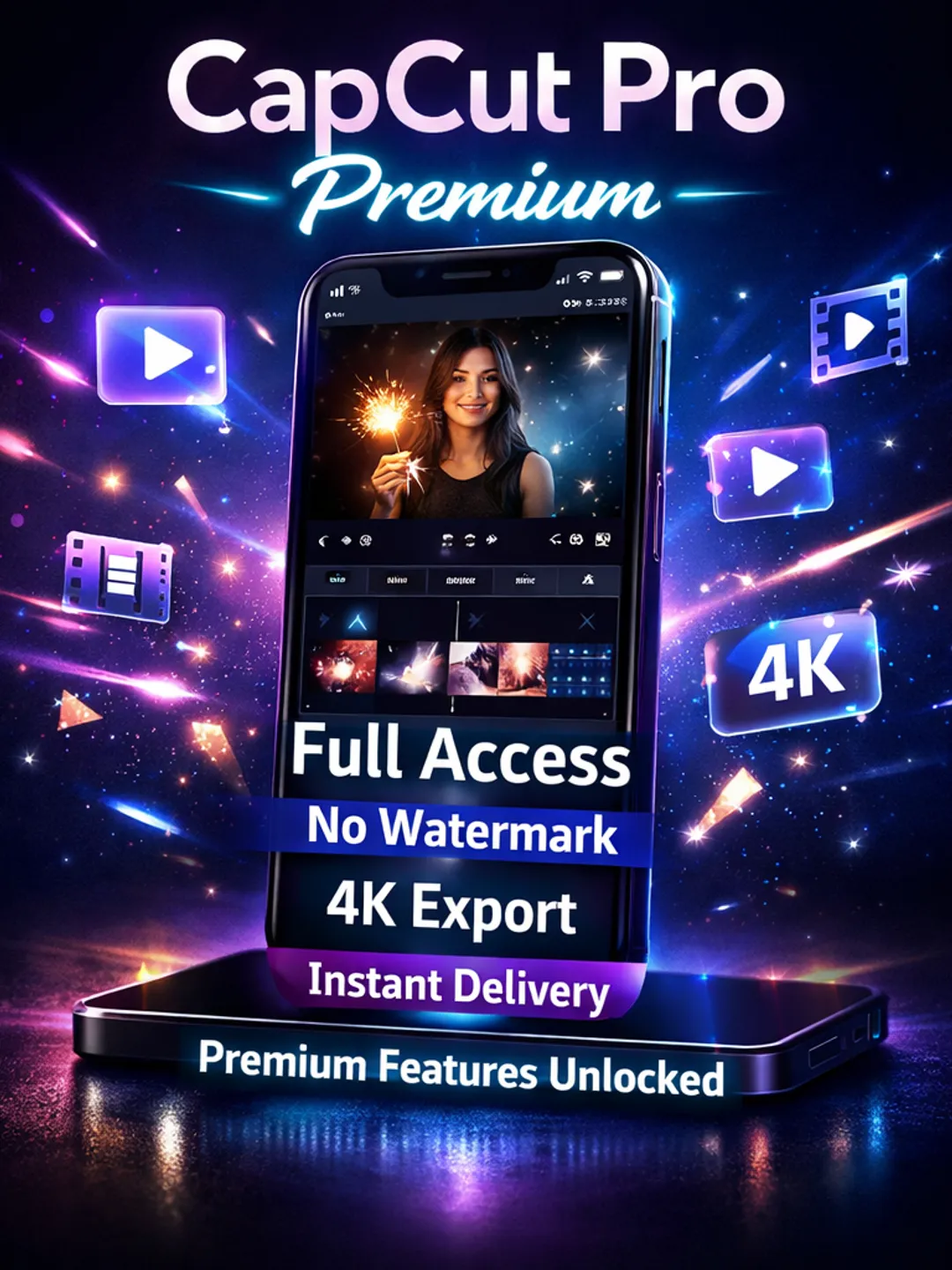 CapCut Pro Premium Account – Full Access No Watermark