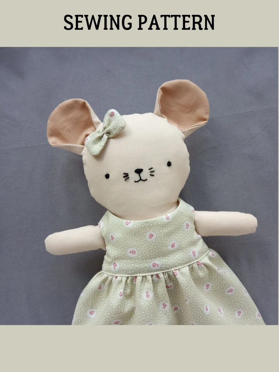 Mouse Doll Sewing Pattern PDF.