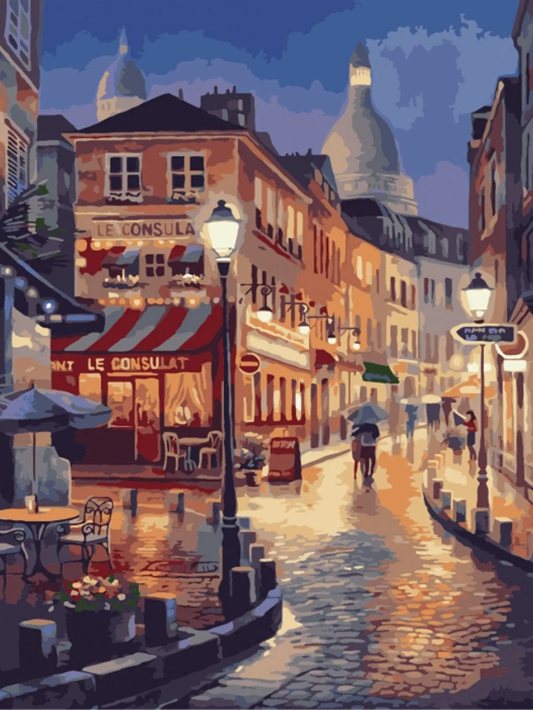 France paint by number kit for adult, Painting Paris Night street With ...