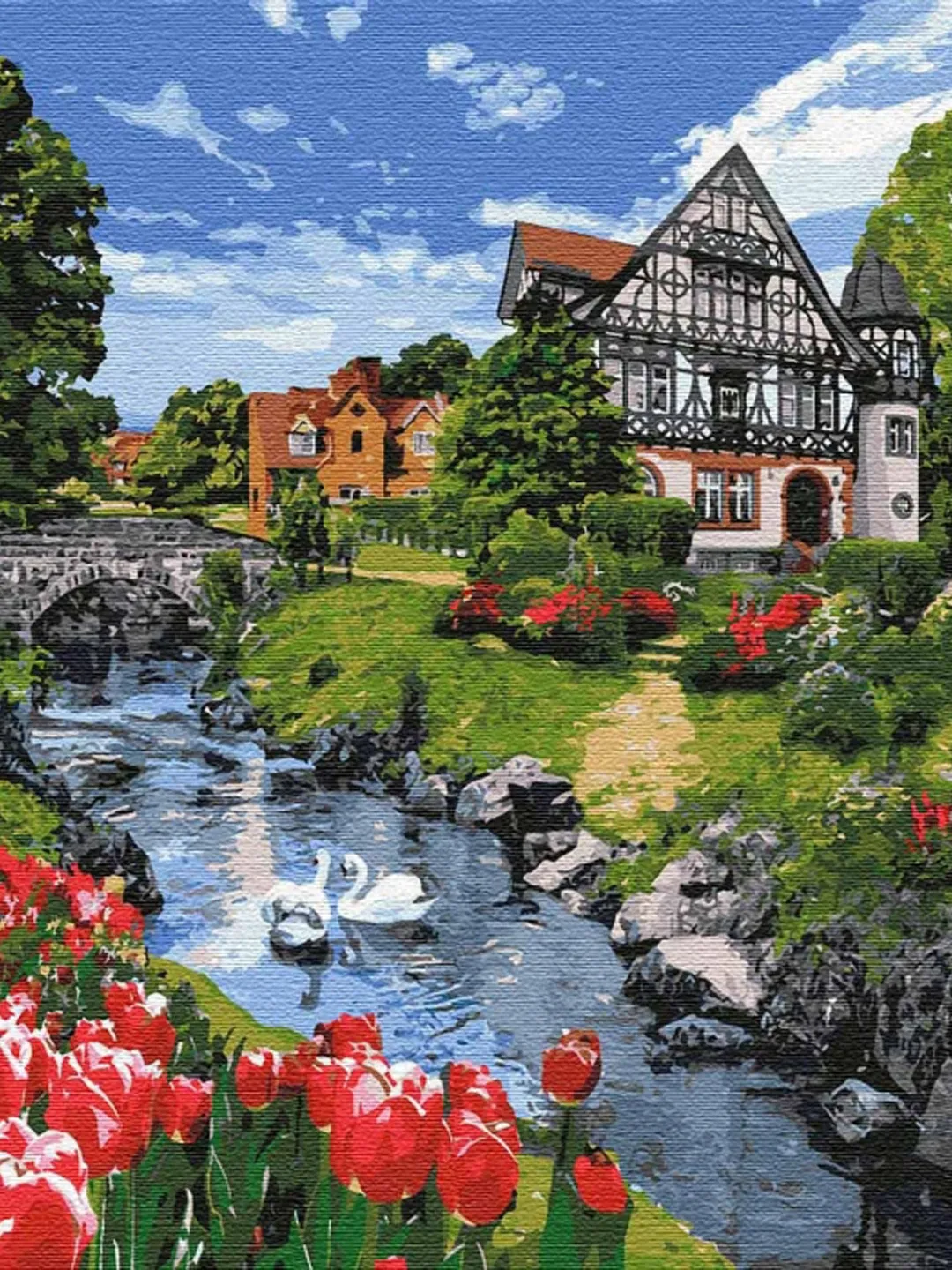 Austria Paint by number kit Hallstatt Adult, Landscape Painting by ...