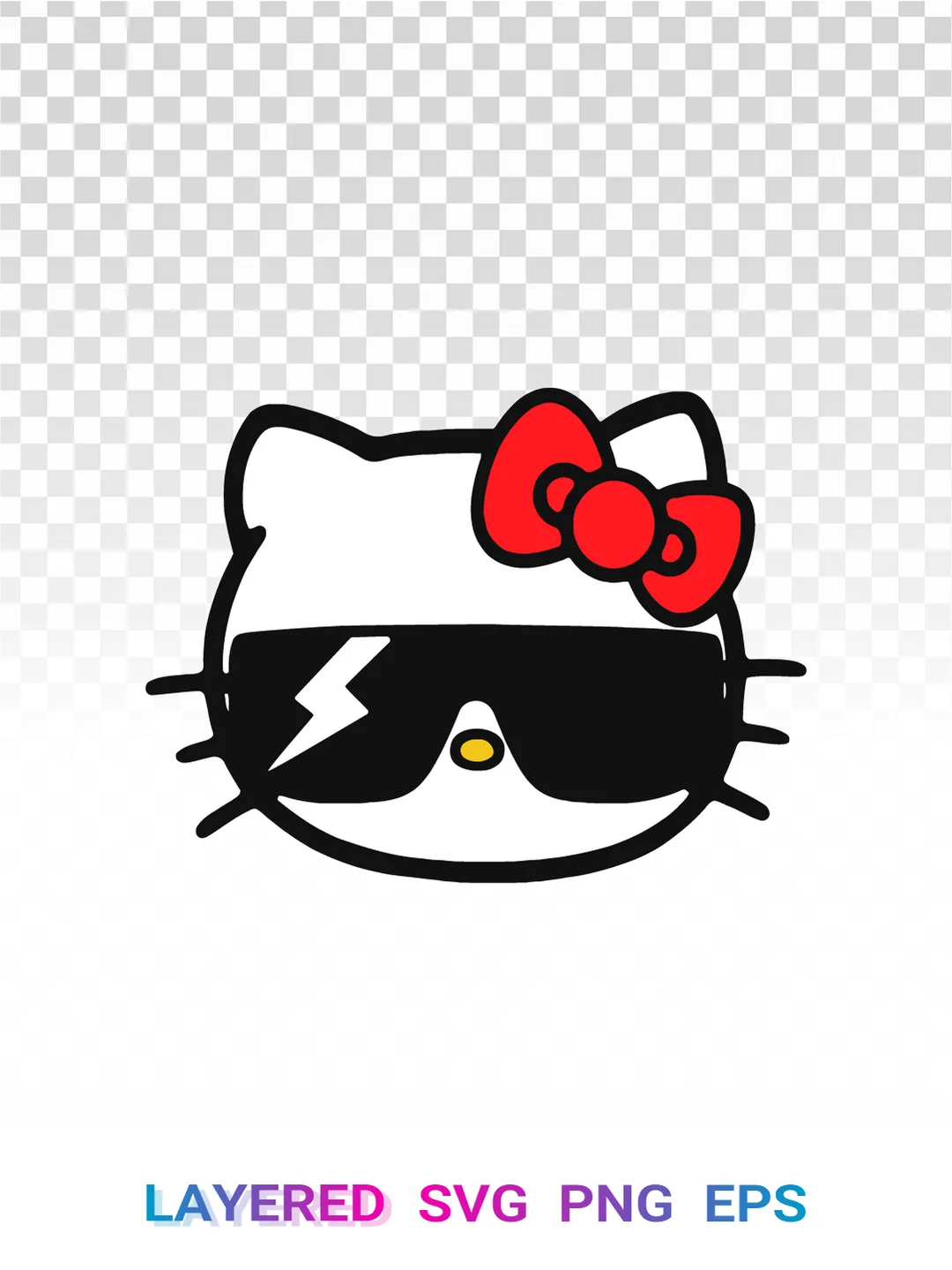 Edgy Hello Kitty SVG for the Spooky Aesthetic Halloween Crafter